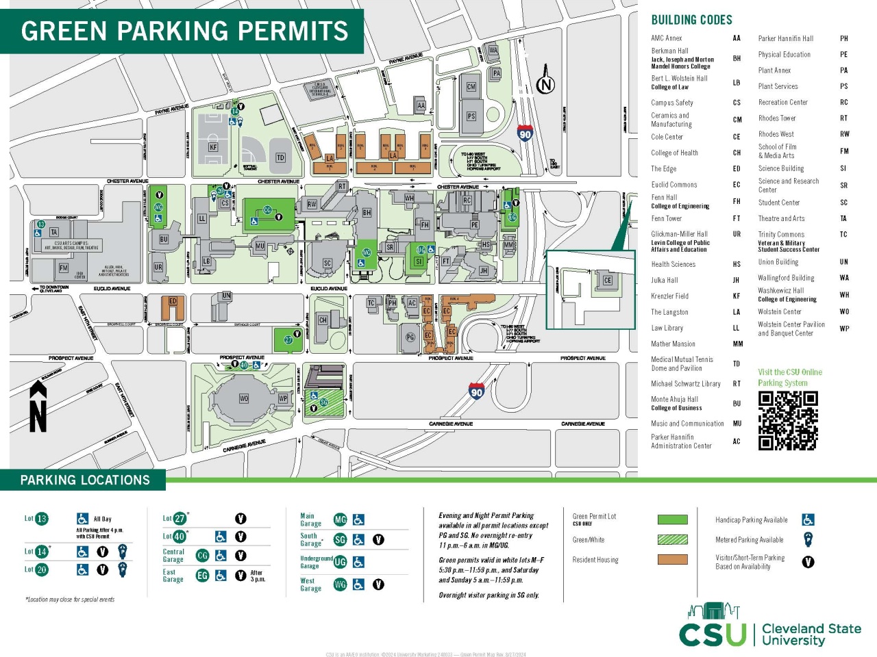 Parking Maps | Cleveland State University